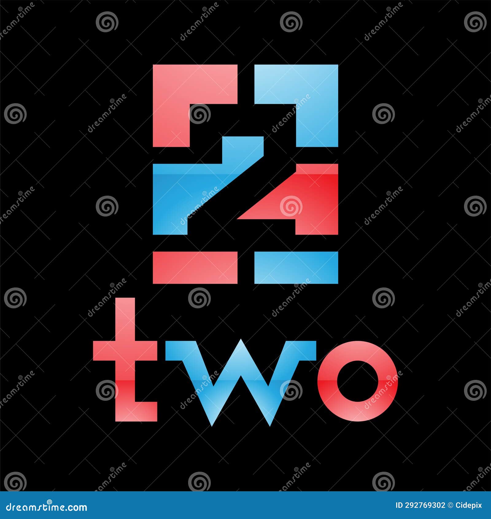 Colorful Glossy Number 2 Icon on a Black Background - Icon 5 Stock ...