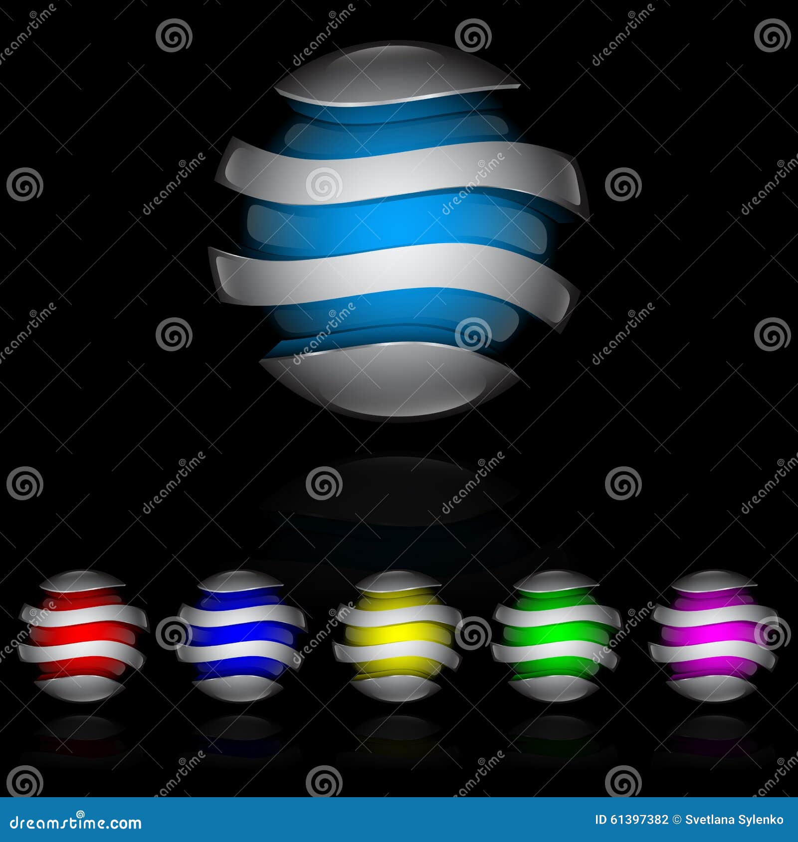 Colorful Glossy Spheres Isolated Stock Vector - Illustration of ...