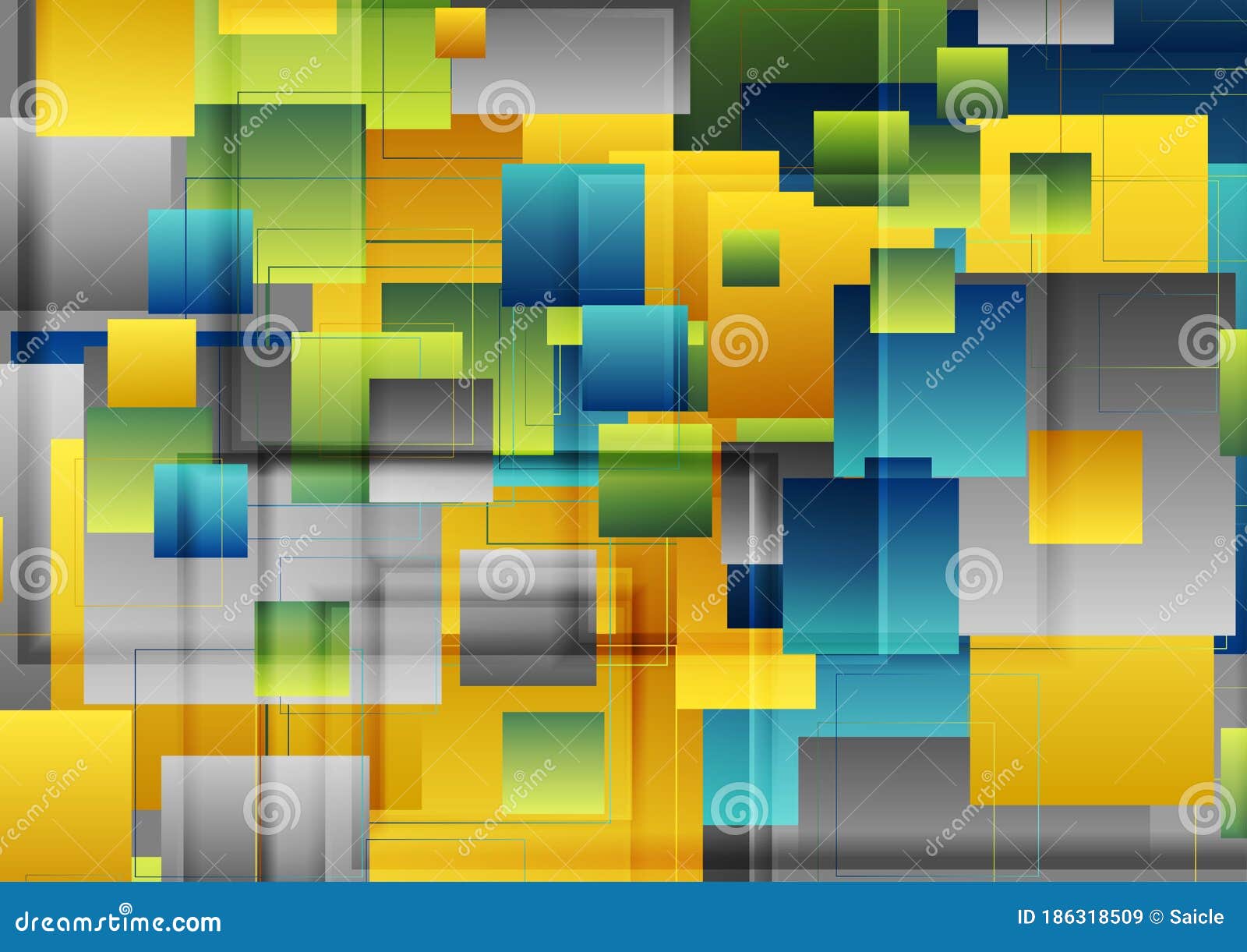 Colorful Glossy Squares Abstract Technology Background Stock Vector ...