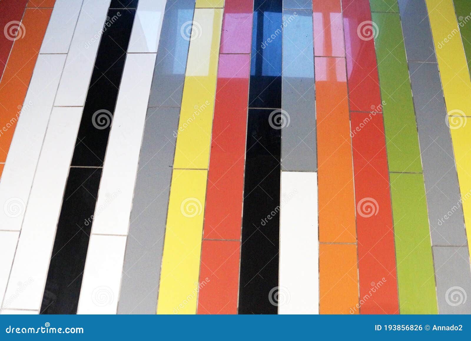 Colorful Glossy Stripes of Tiles on the Floor Stock Photo - Image of ...
