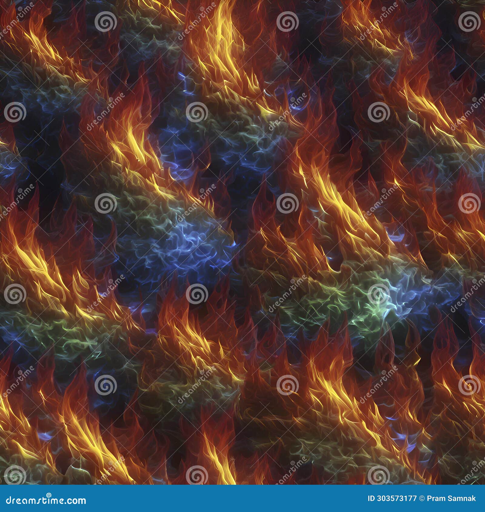 Colorful Glowing Fire. a Glowing Fire Illustration. AI-Generated. Stock ...