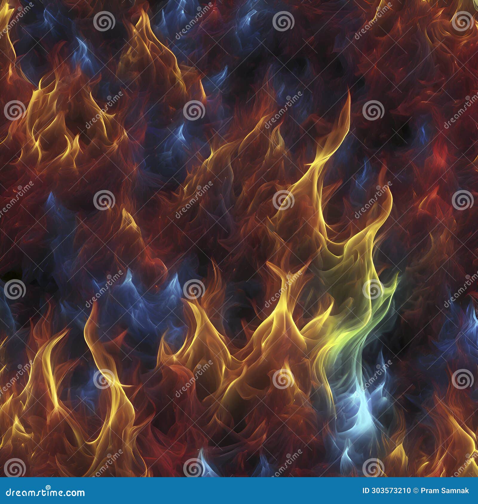 Colorful Glowing Fire. a Glowing Fire Illustration. AI-Generated. Stock ...