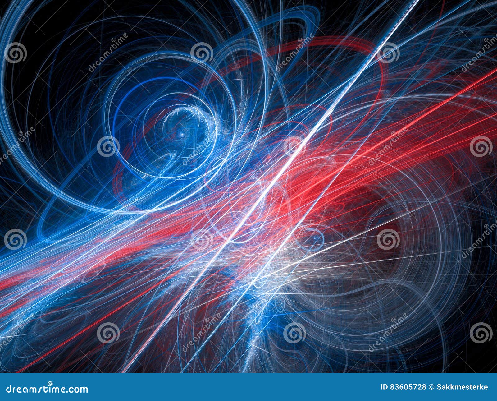 Colorful Glowing Light Lines and Curves in Space Stock Illustration ...