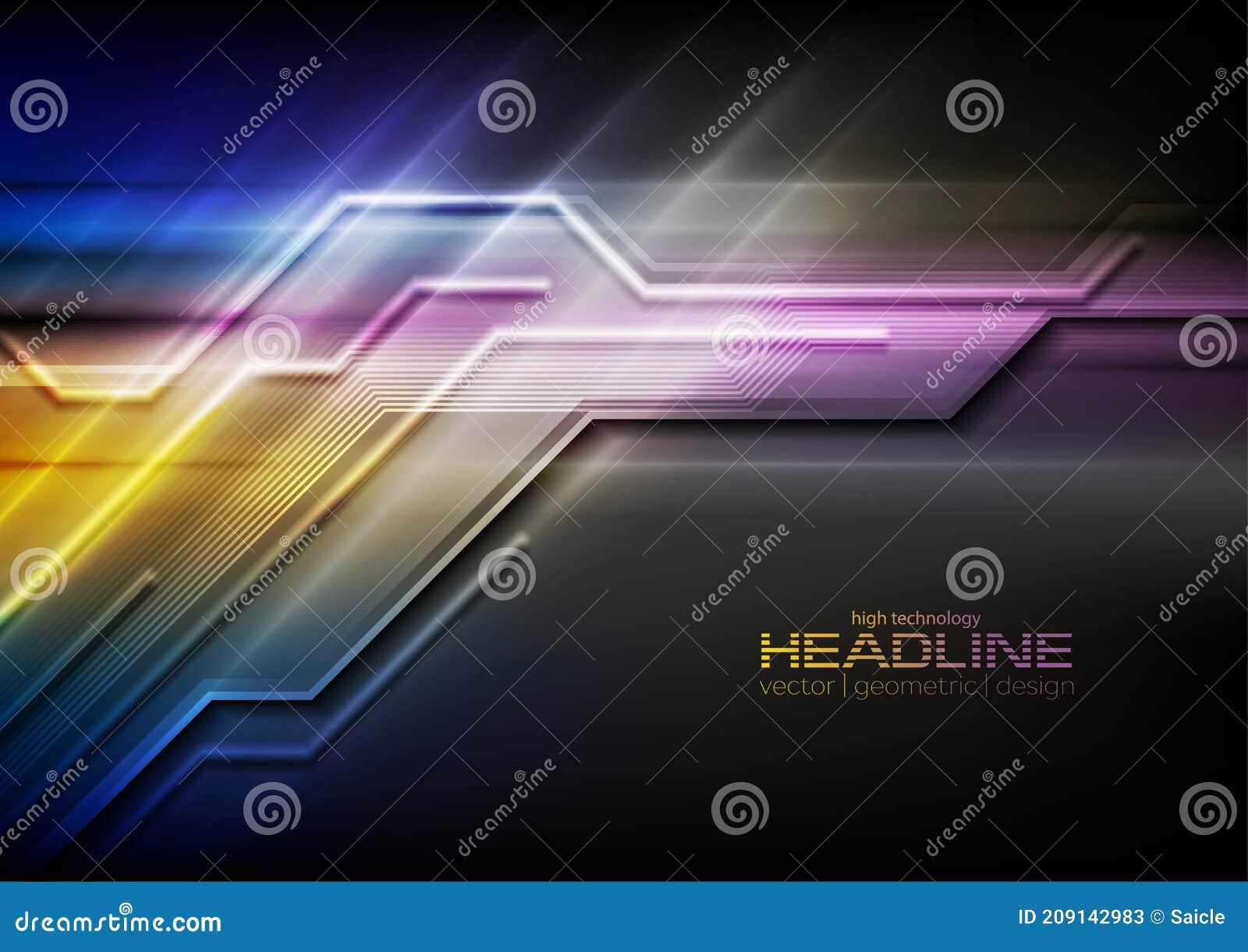 Colorful Glowing Neon Abstract Technology Background Stock Vector ...