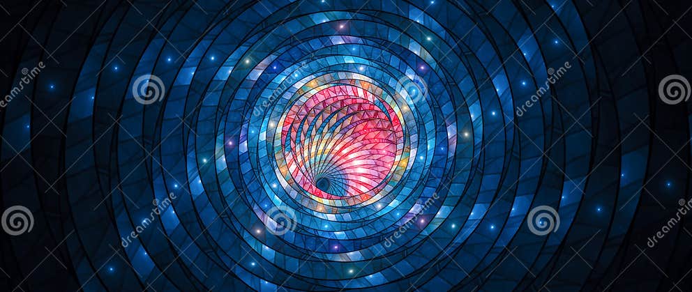 Colorful Glowing Stained-glass 8k Widescreen Stock Illustration ...