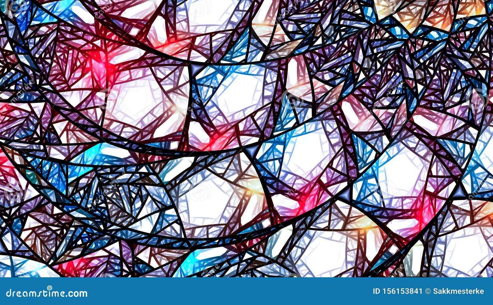 Colorful Glowing Stained Glass Pentagon Pattern Stock Illustration ...