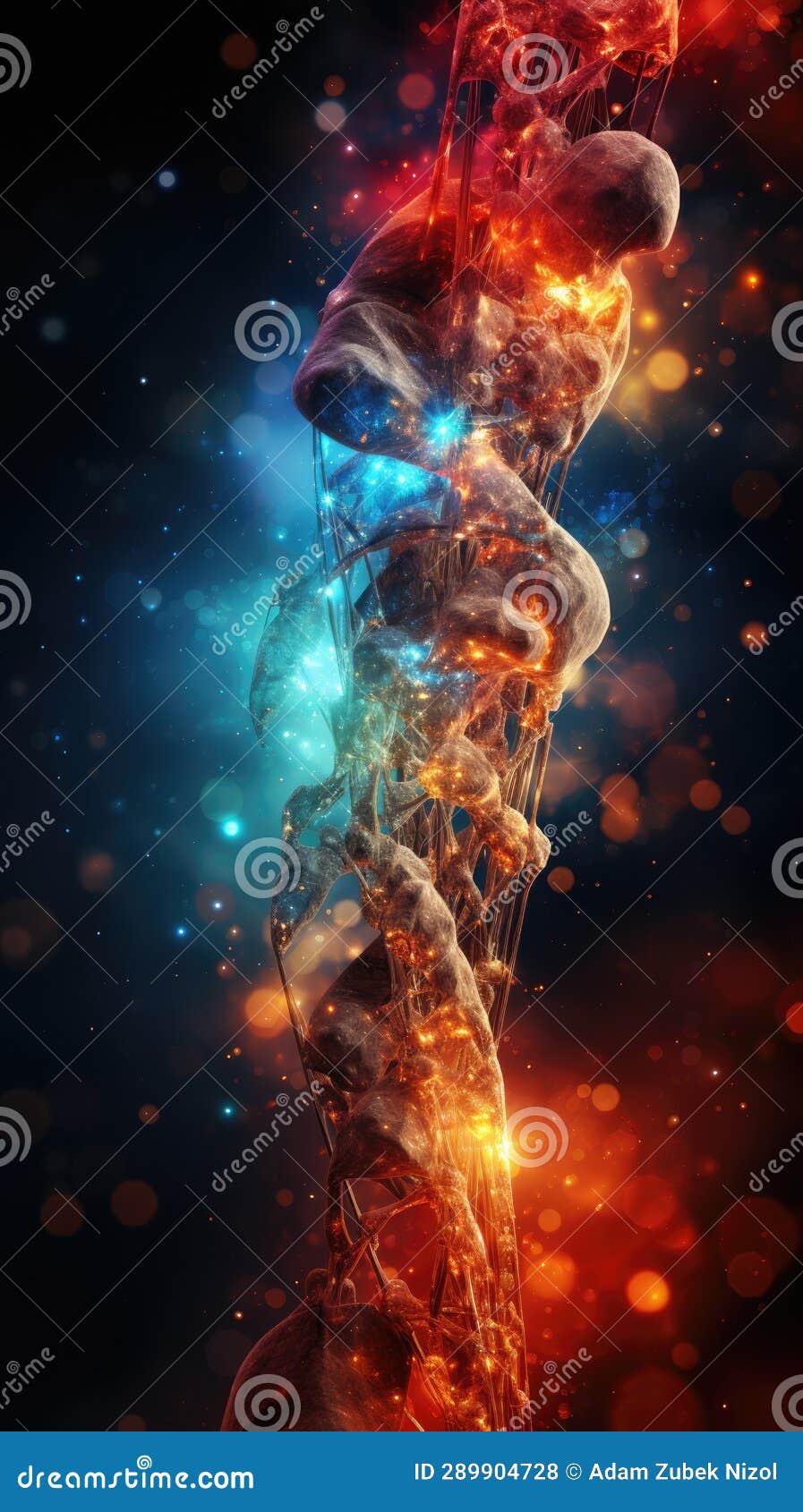 A Colorful Glowing Structure with Stars Stock Illustration - Illustration of light, architecture ...