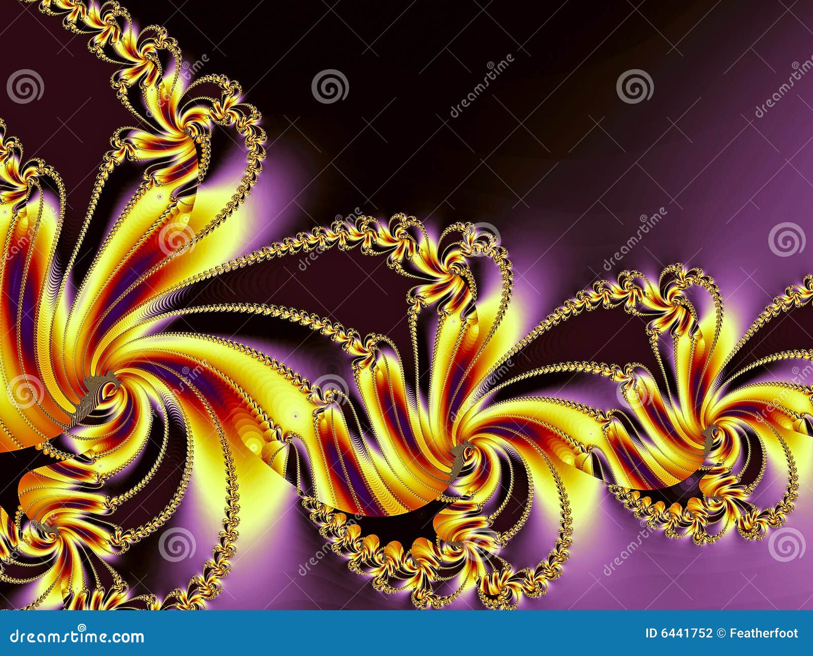 Colorful Golden Spiral Design Stock Illustration - Illustration of ...