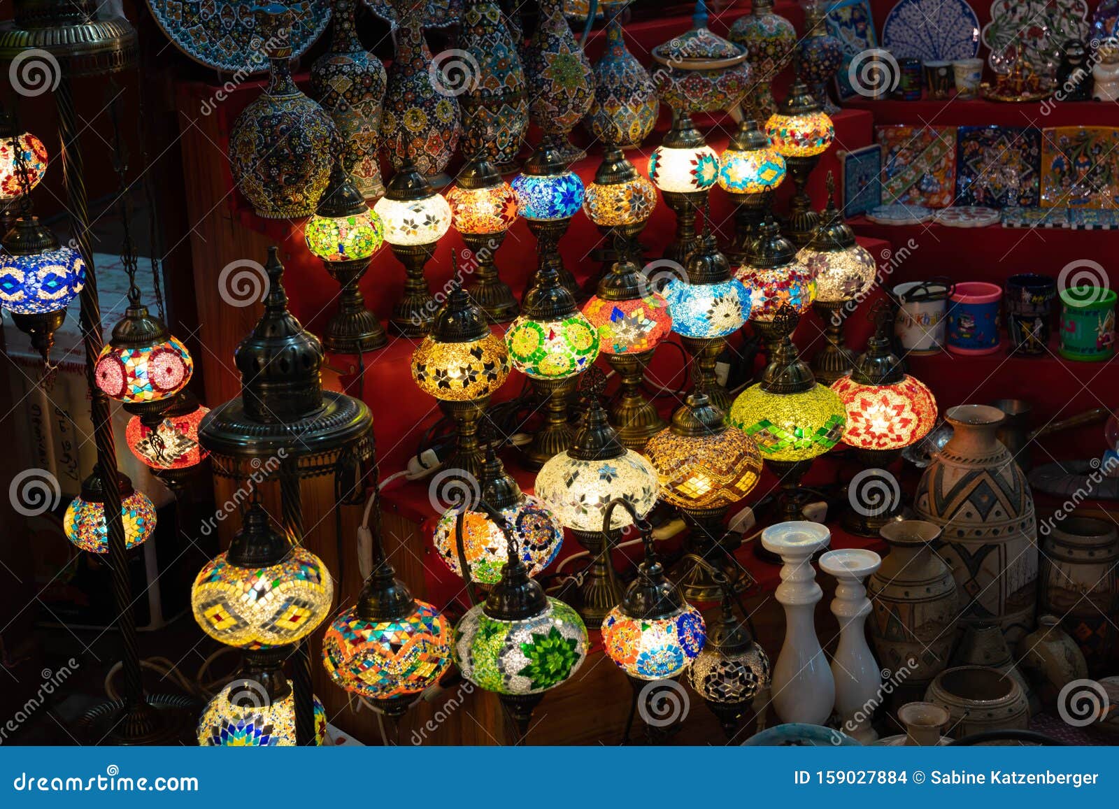 Goods on an arabic bazar stock photo. Image of handmade - 159027884