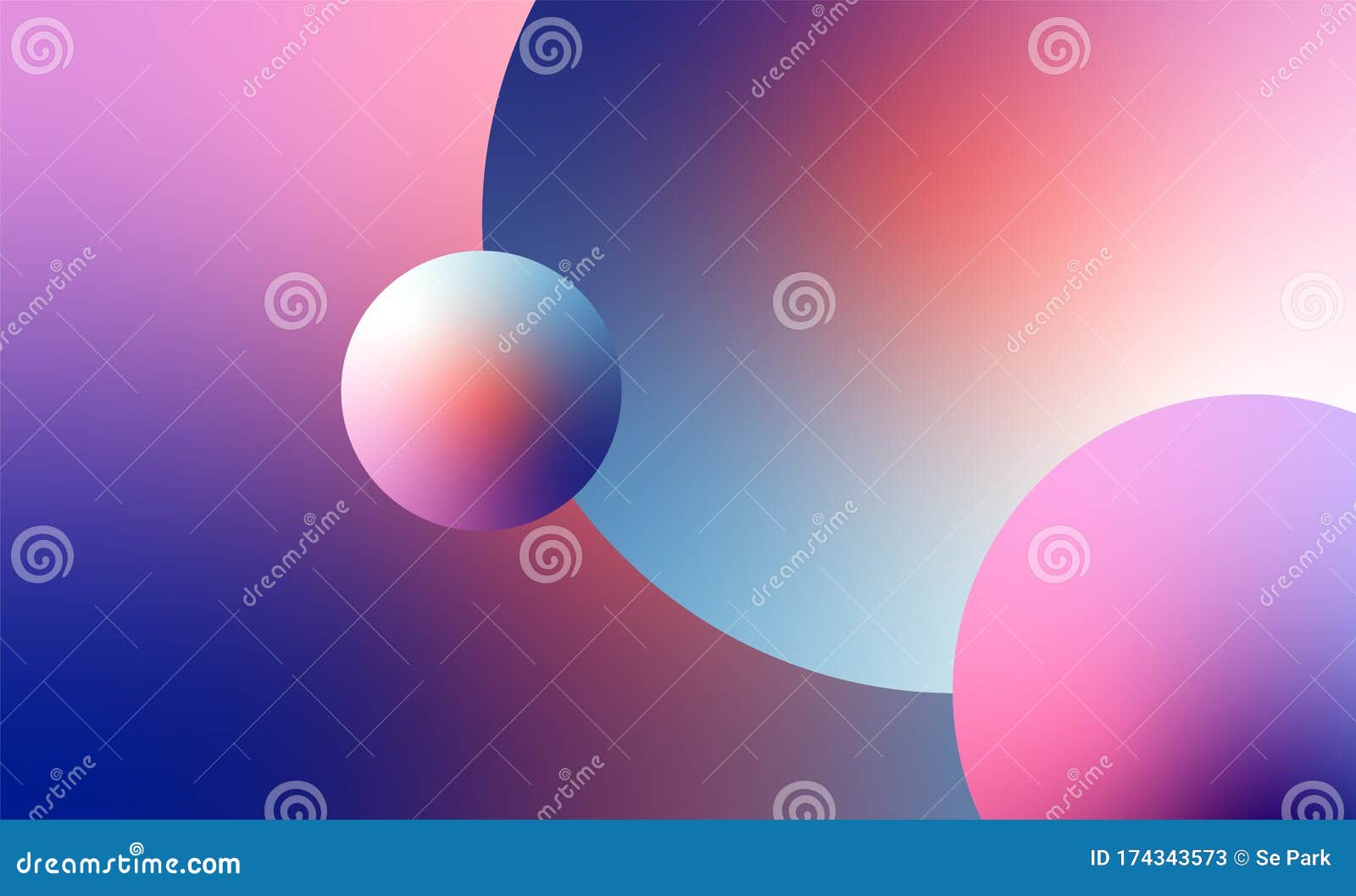 Colorful Gradient Background with Circular Shapes Stock Illustration ...