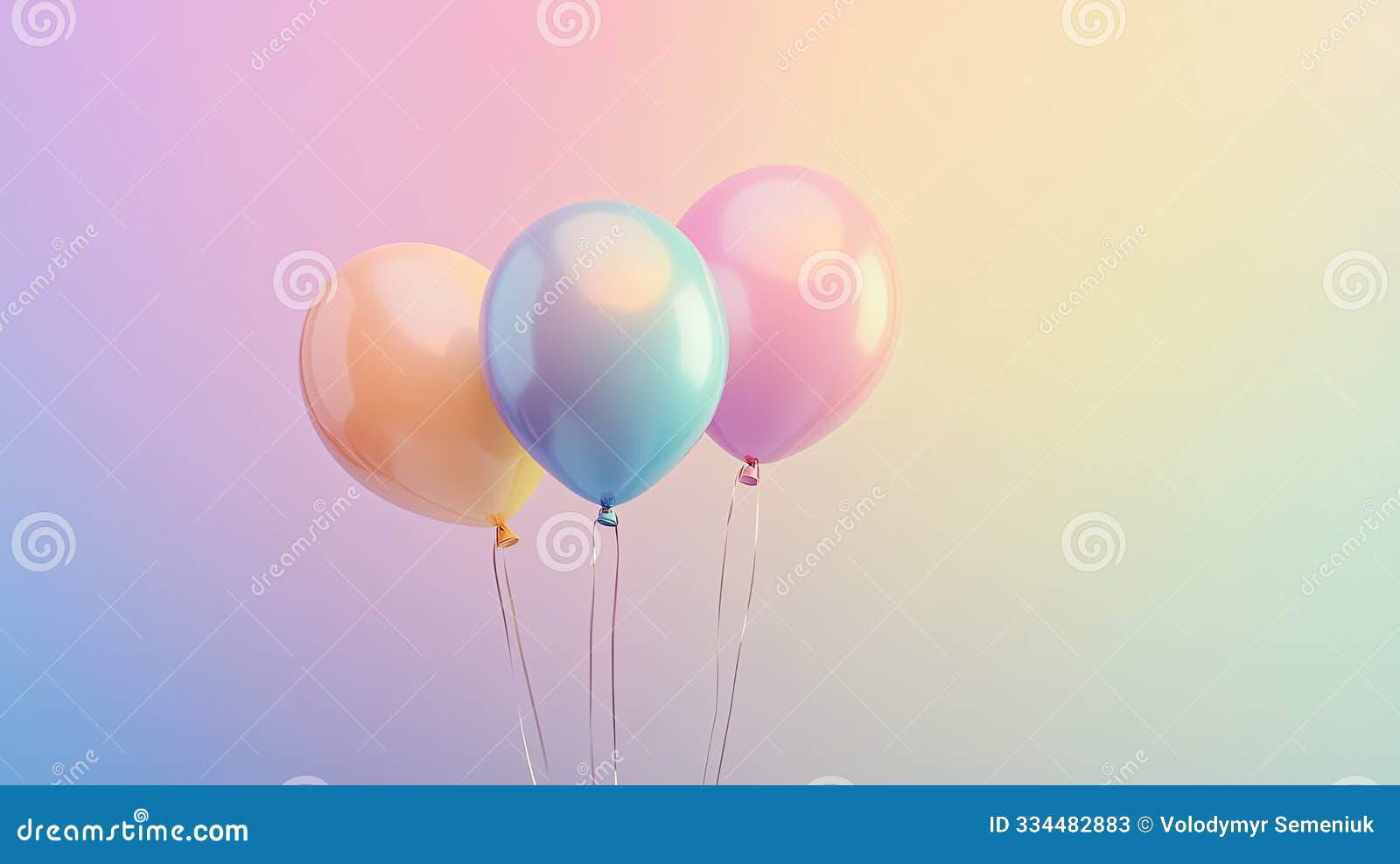 Colorful Gradient Balloons Floating Against a Soft Pastel Background in ...