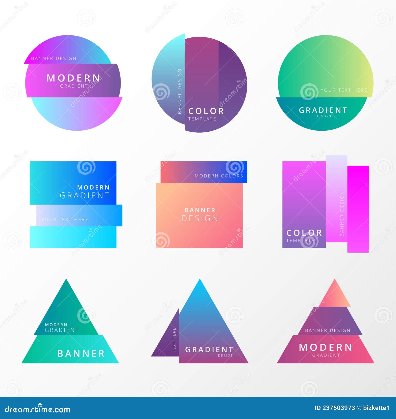 Colorful Gradient Banner Collection Design Illustration Stock Vector ...