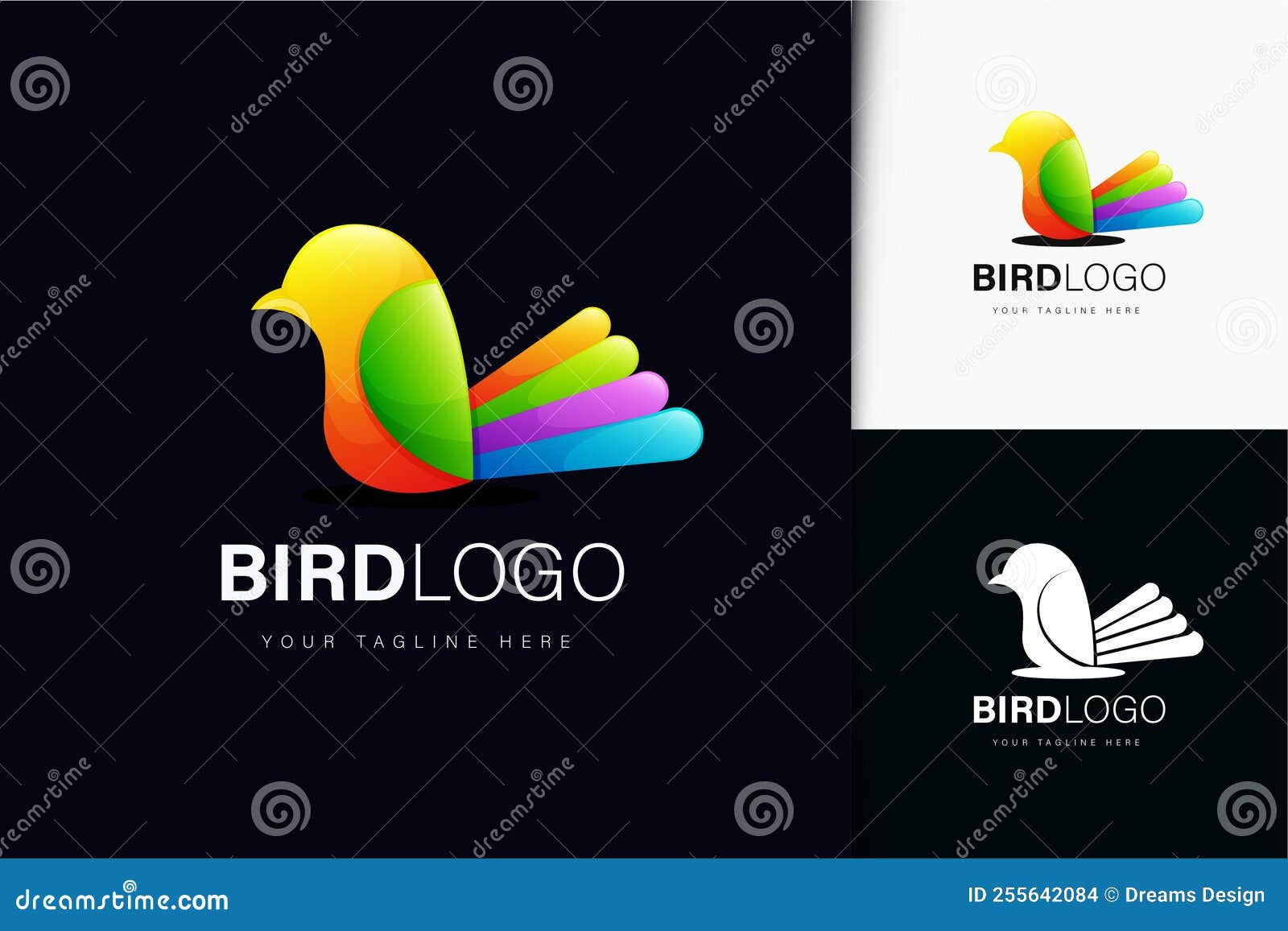 Colorful Gradient Bird Logo Design Stock Vector - Illustration of ...