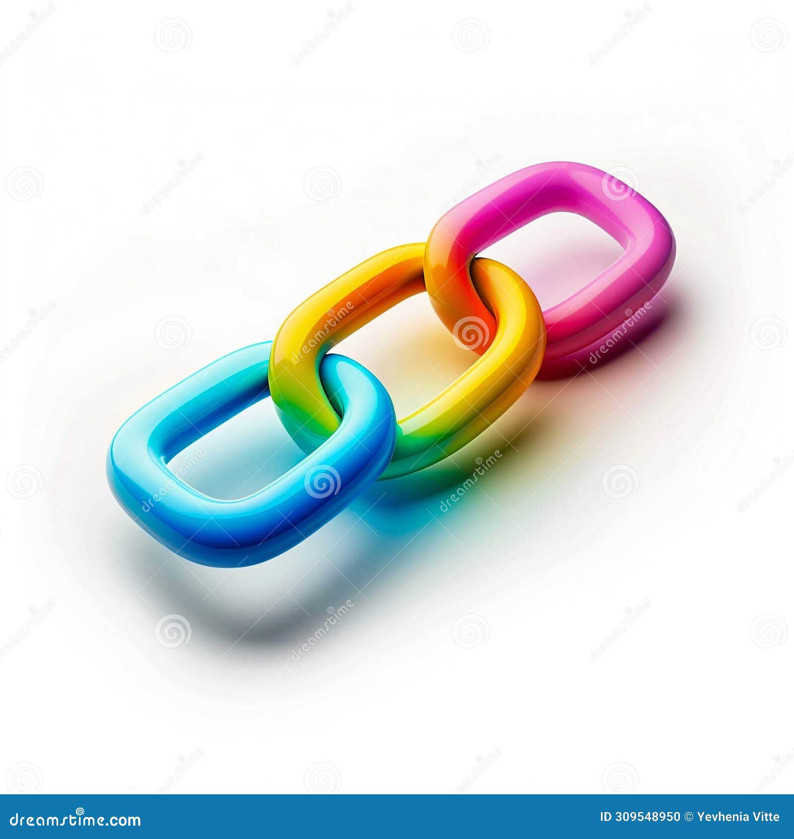 Colorful Gradient Chain Links on White Background. Generative Ai Stock ...