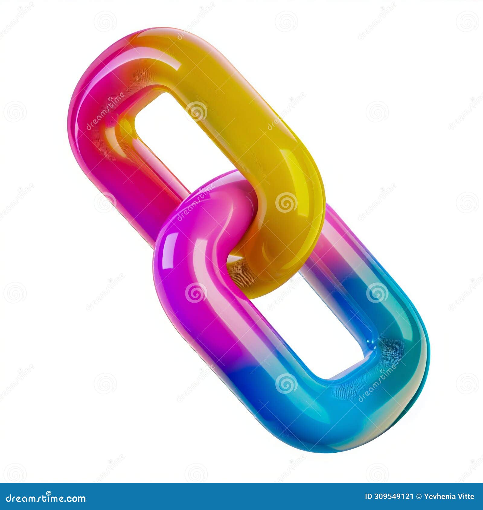 Colorful Gradient Chain Links on White Background. Generative Ai Stock ...