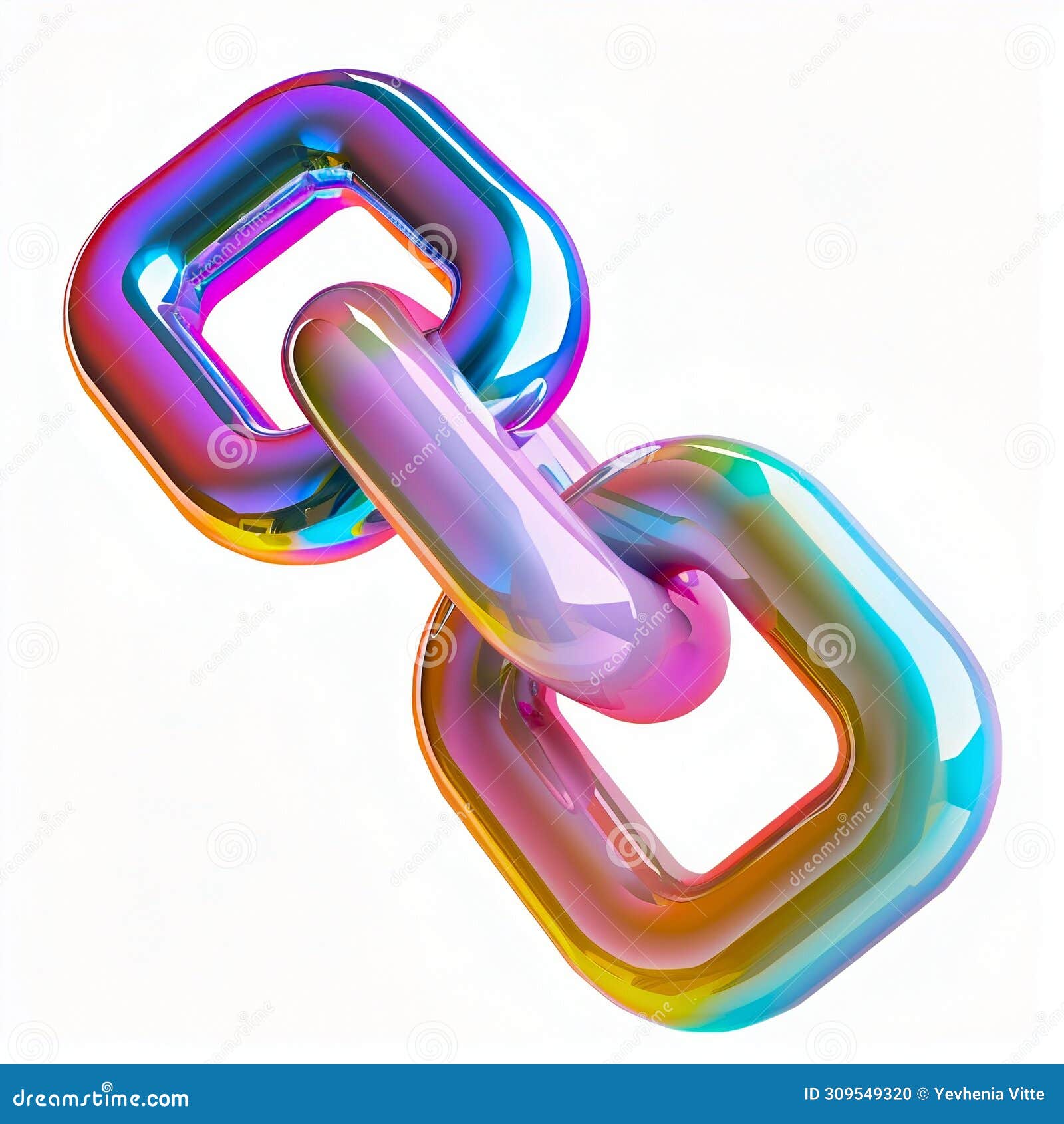 Colorful Gradient Chain Links on White Background. Generative Ai Stock ...