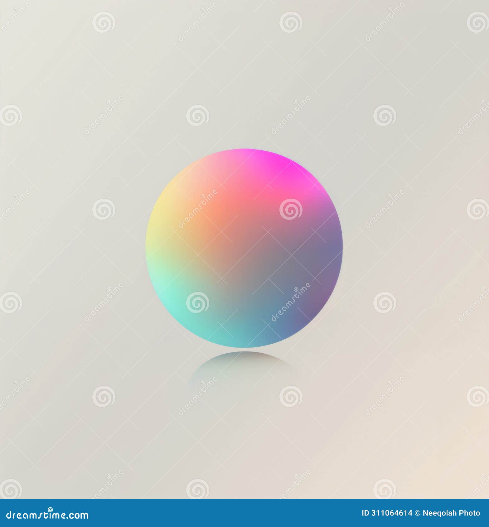 Colorful Gradient Circle on a Light Grey Background. Stock Illustration ...