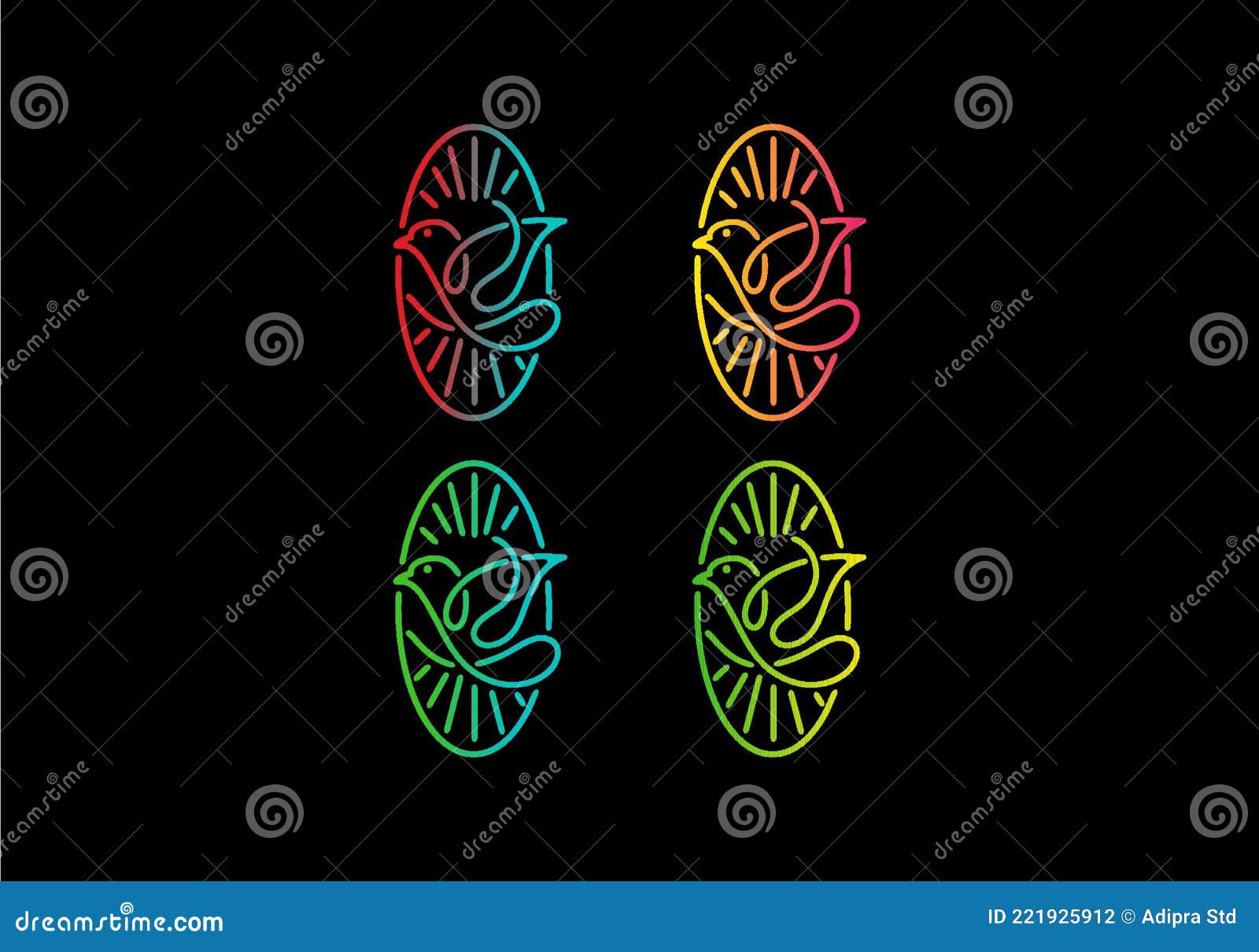 Colorful Gradient Color of Bird Tattoo Stock Vector - Illustration of ...