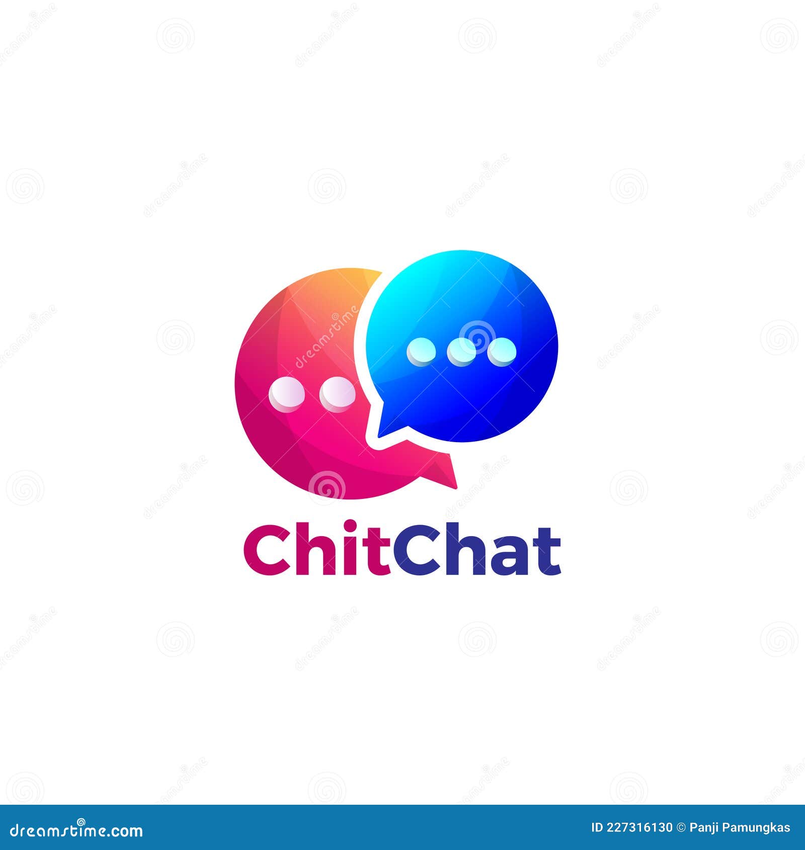 Colorful Gradient Double Bubble Chat Logo Design Template Stock ...
