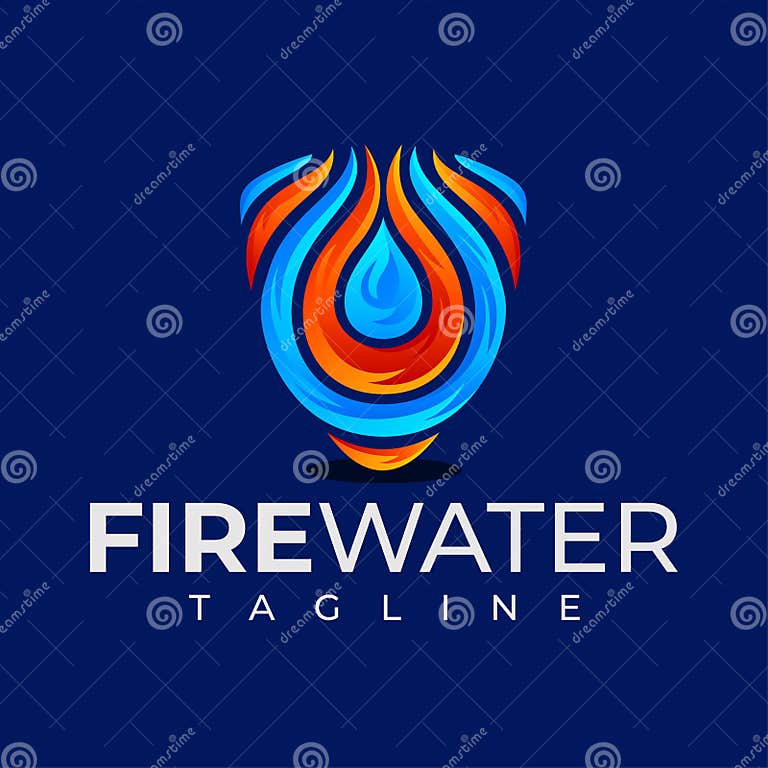 Colorful Gradient Fire Water Shield Logo Design Stock Vector ...