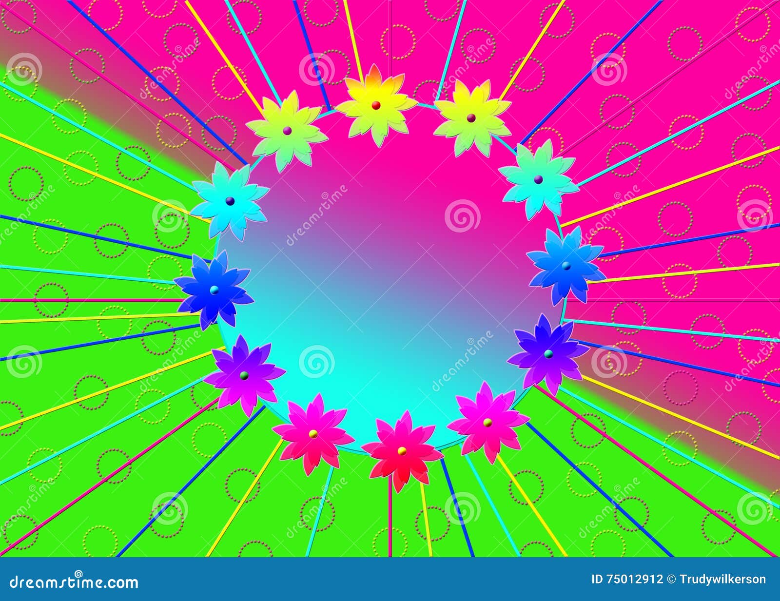 Colorful Gradient Flower Circle Background Stock Illustration ...