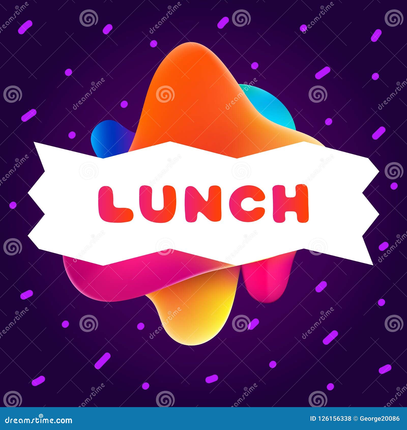 Colorful Gradient Flyer for Cafe on Bright Background with Lunch Quote ...