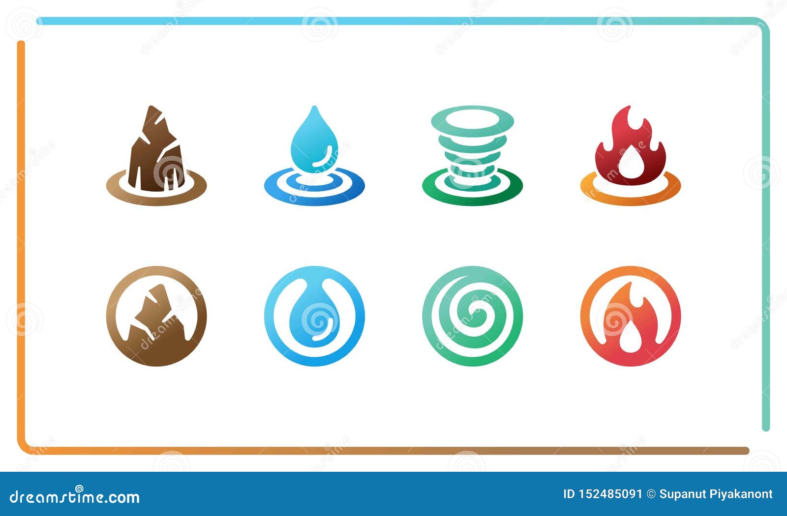 Four element icon set stock vector. Illustration of ground - 152485091