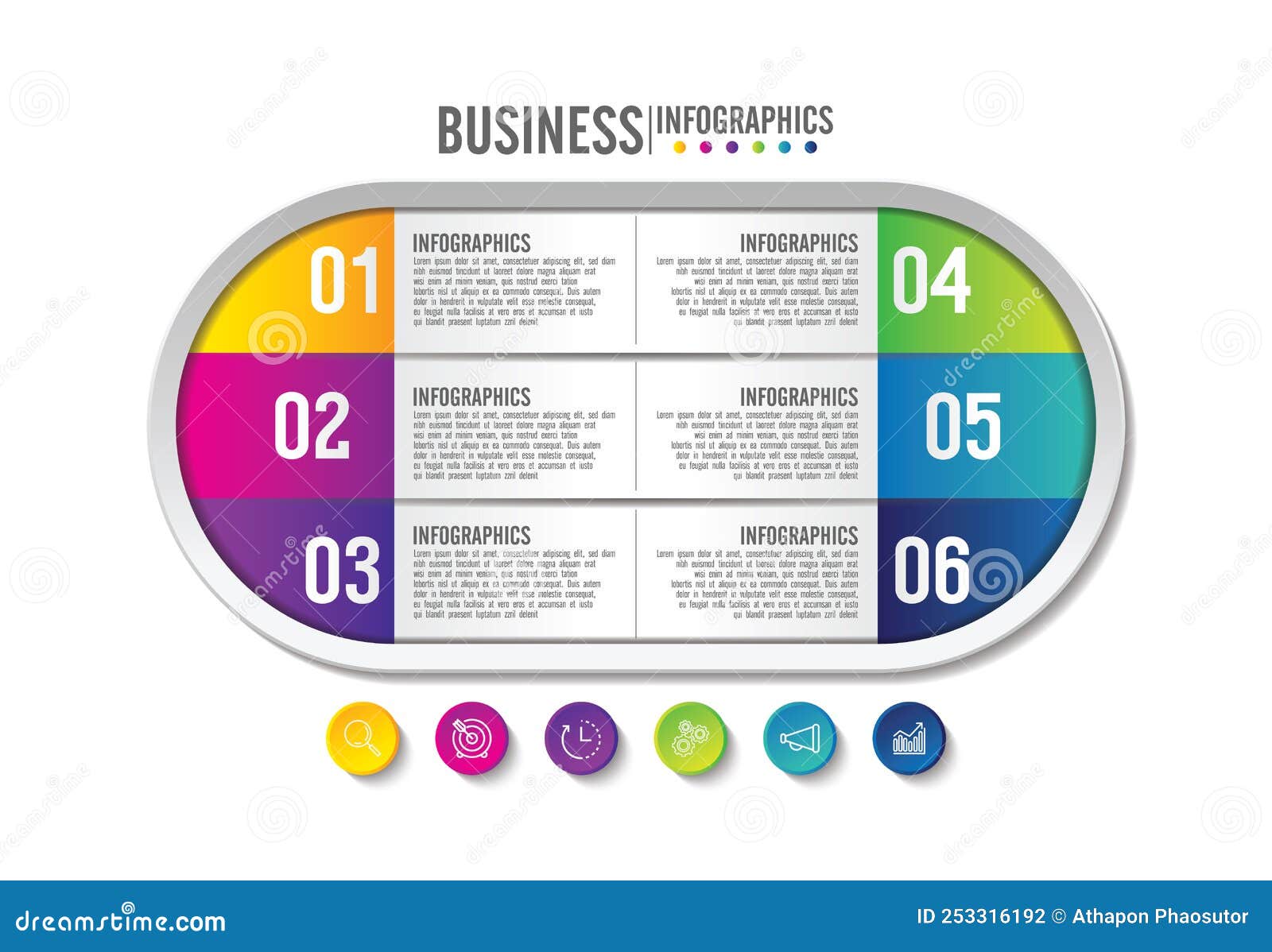 Colorful Gradient Infographic Steps Design Stock Vector - Illustration ...