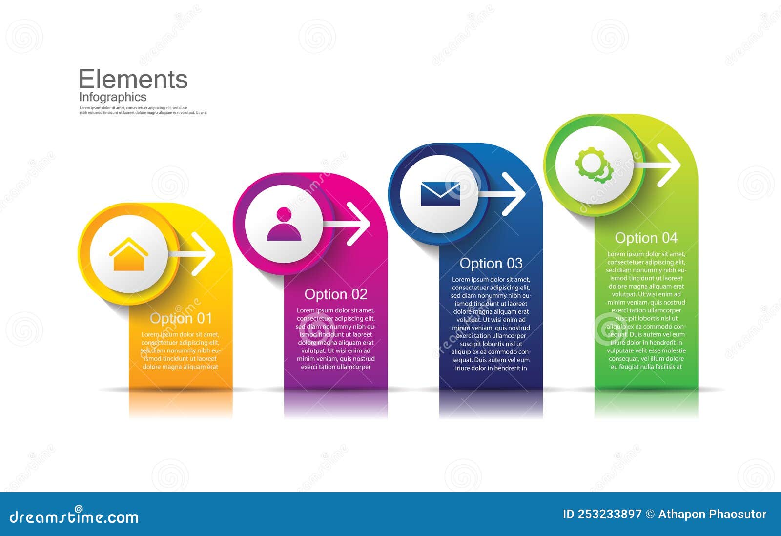 Colorful Gradient Infographic Steps Design Stock Vector - Illustration ...