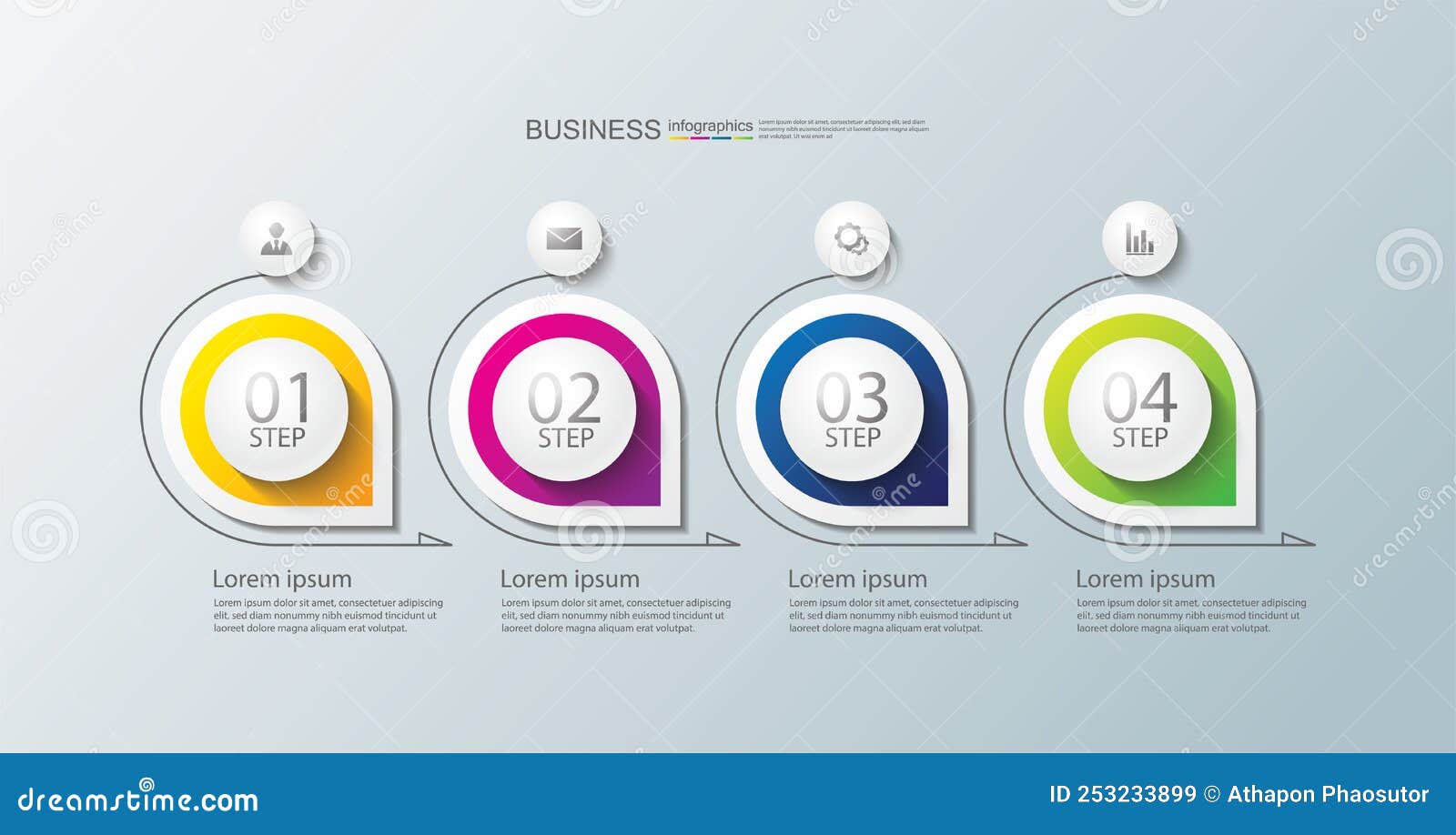 Colorful Gradient Infographic Steps Design Stock Vector - Illustration ...