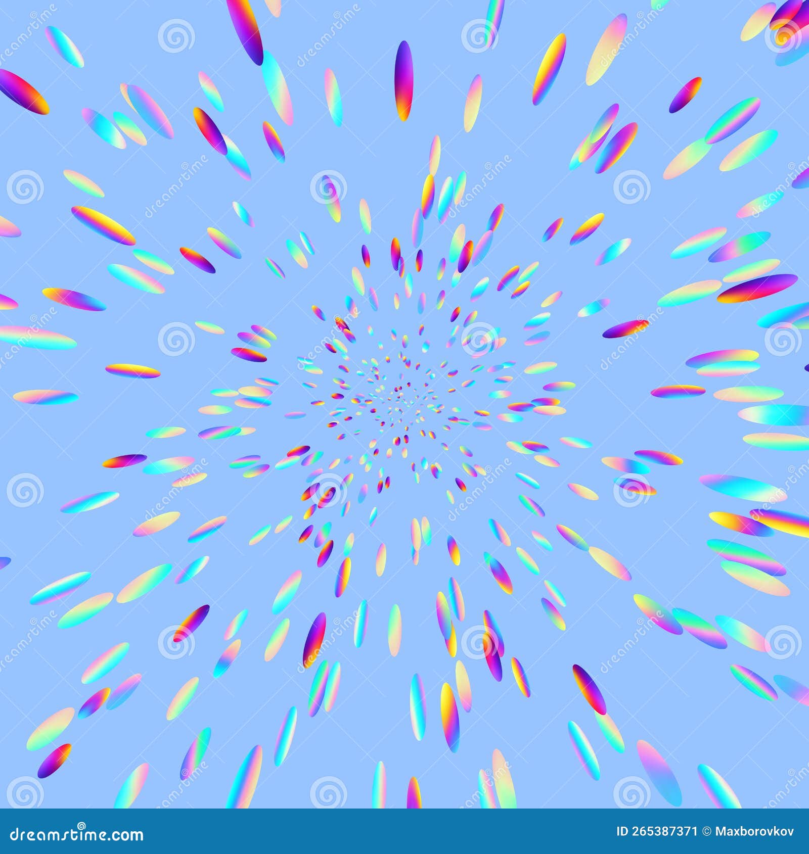 Colorful Gradient Long Spots Perspective Confetti Stock Vector ...