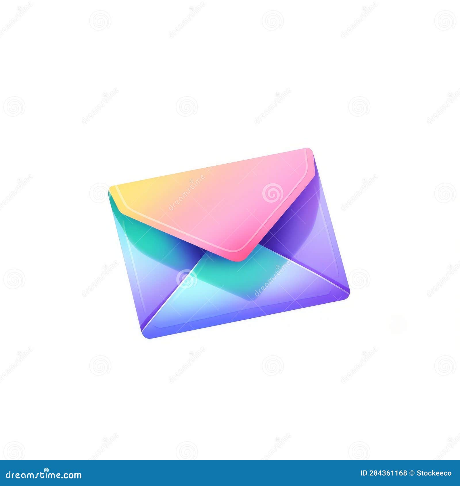 Colorful Gradient Mail Icon: Realistic Impressionistic Design Stock ...