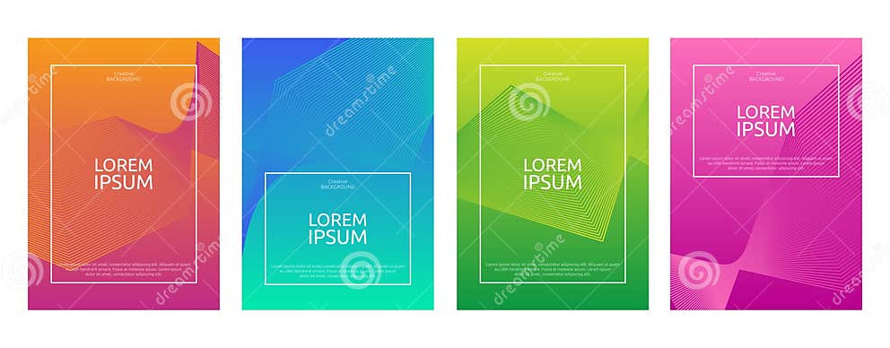 Colorful Gradient Minimal Geometric Line Pattern Background Cover ...