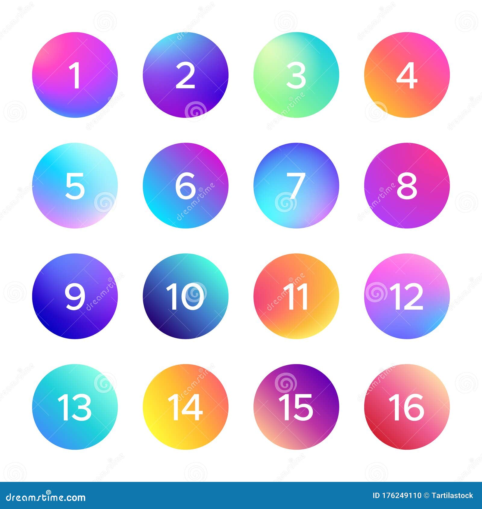 Colorful Gradient with Number. Vector Set of Shape Stock Vector ...