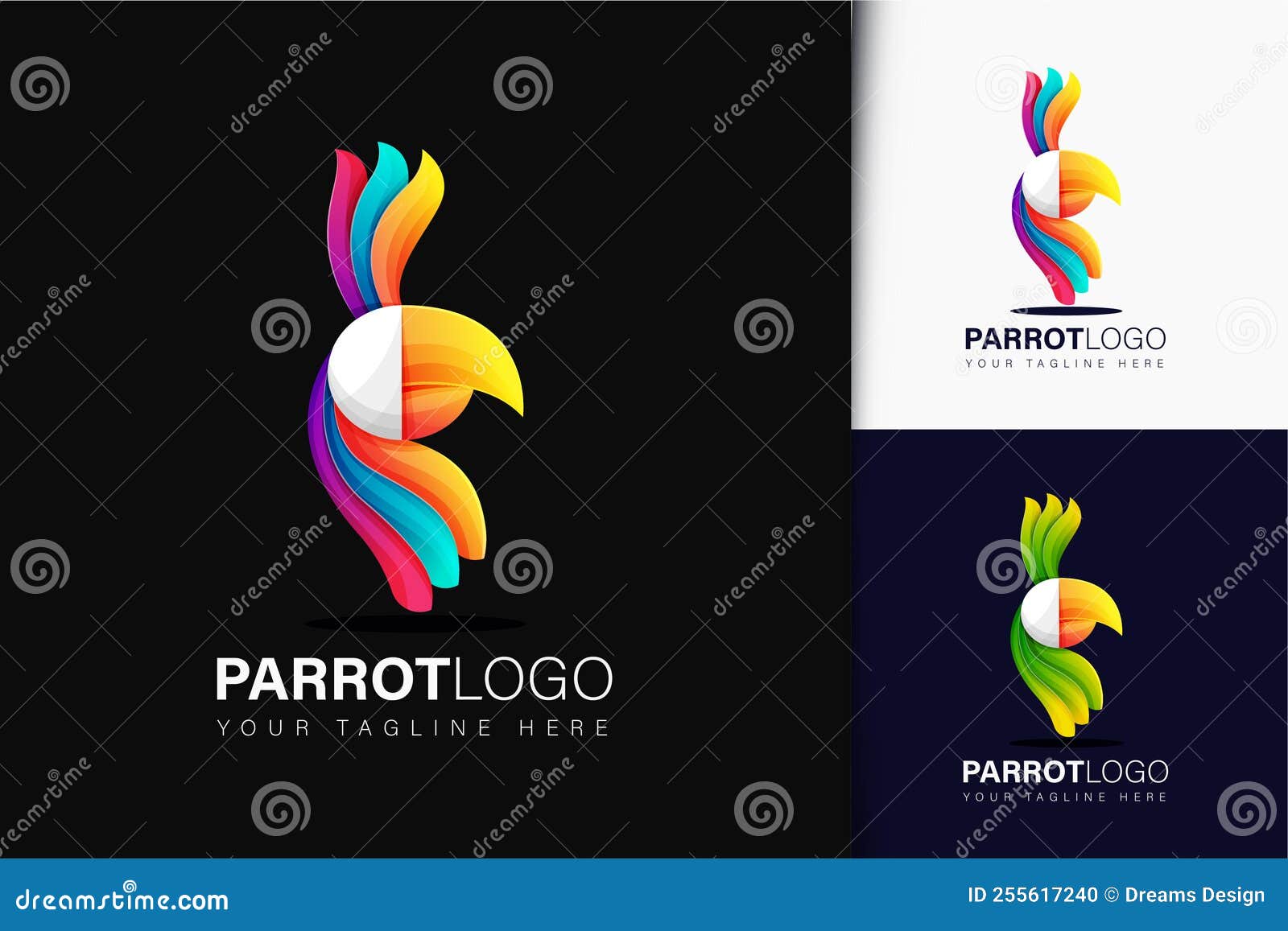 Colorful Gradient Parrot Logo Design Stock Vector - Illustration of ...