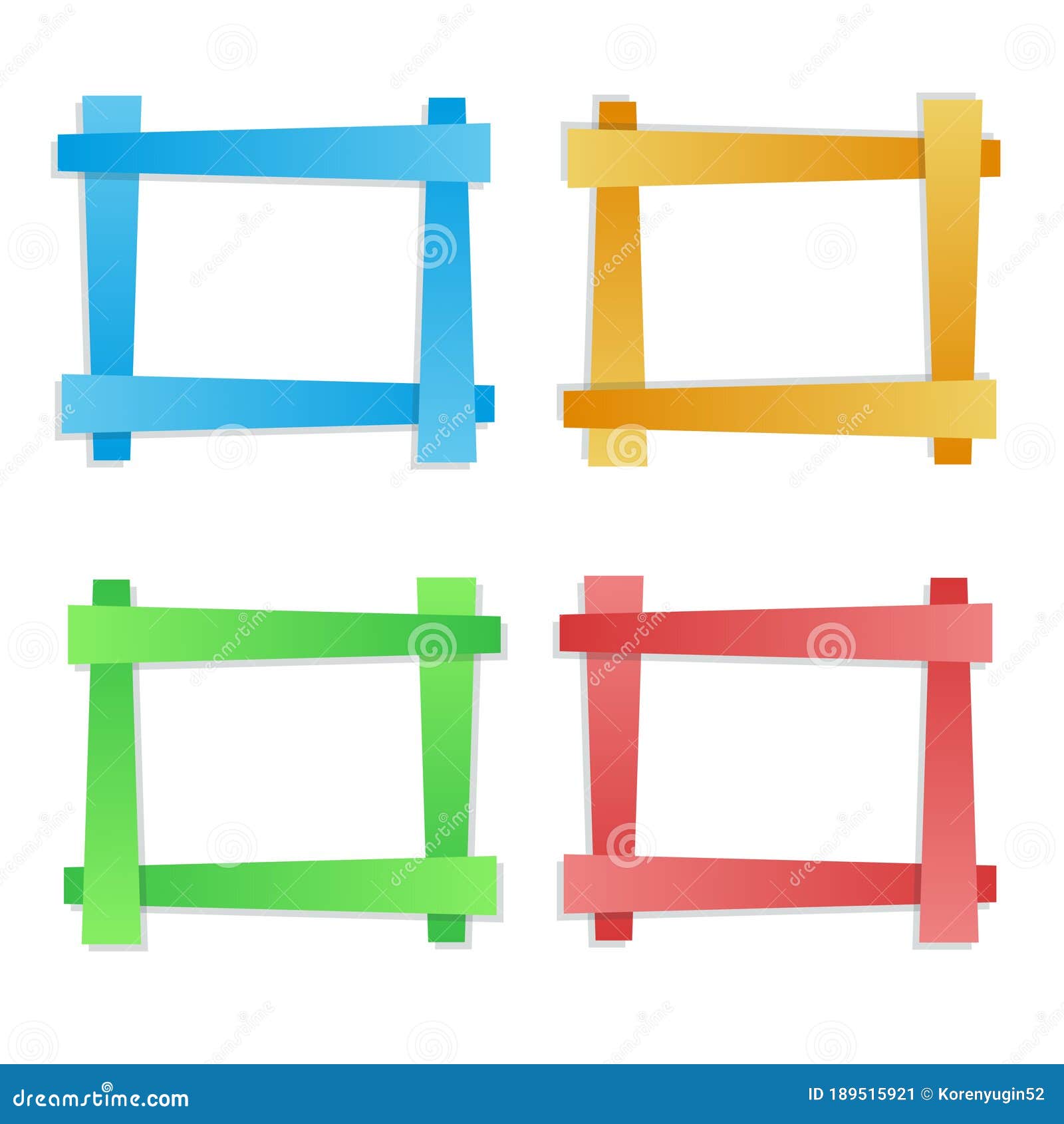 Colorful Gradient Plank Border for Design Card on White, Stock Vector ...