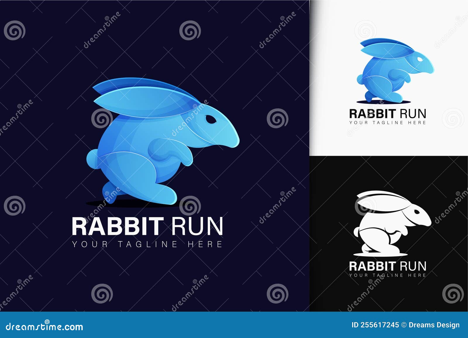 Colorful Gradient Rabbit Run Logo Stock Vector - Illustration of cute ...