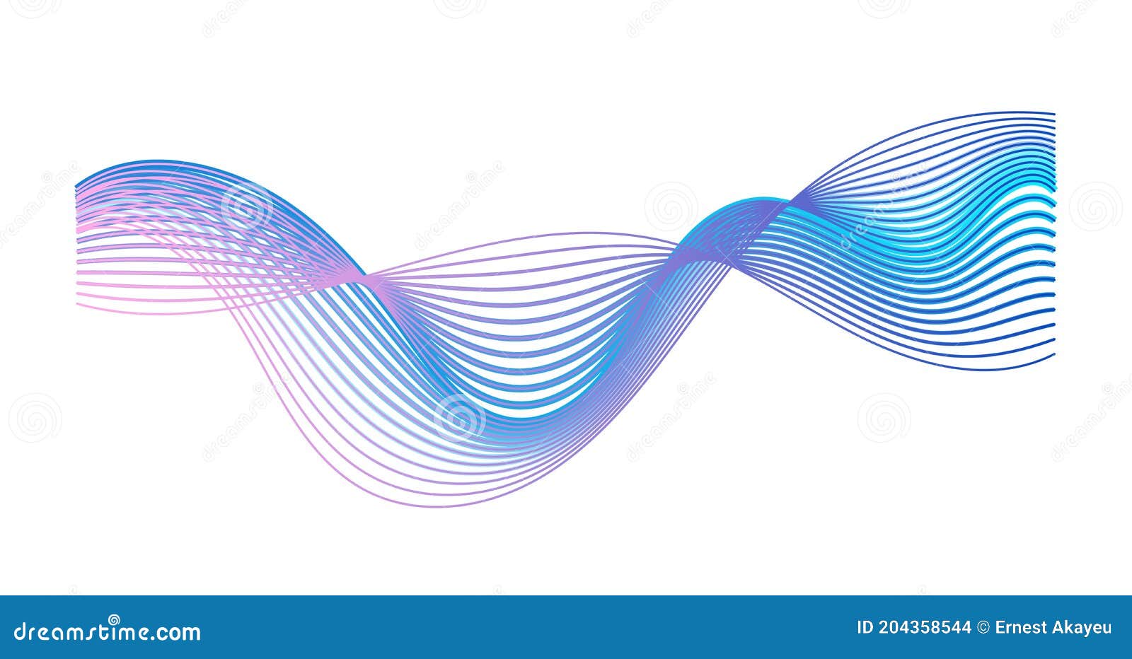 Colorful Gradient Sound Wave Isolated on White Background. Modern ...