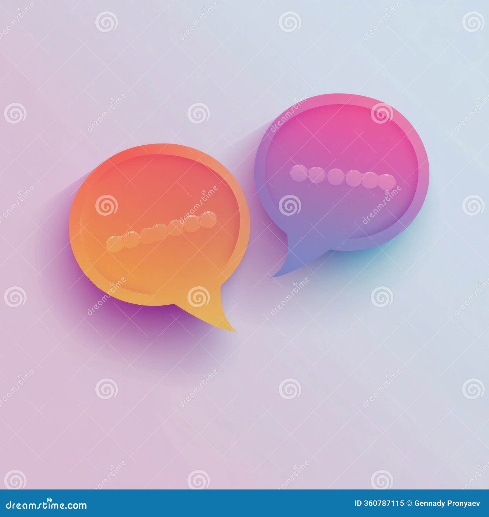 Colorful Gradient Speech Bubbles in Pastel Background for Chat and ...