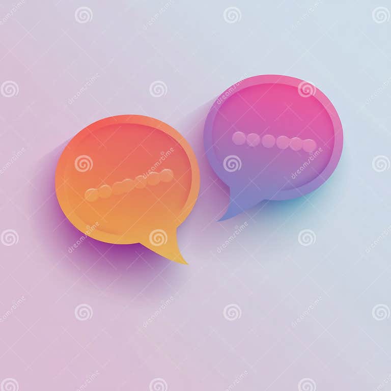 Colorful Gradient Speech Bubbles in Pastel Background for Chat and Communication Themes Stock ...