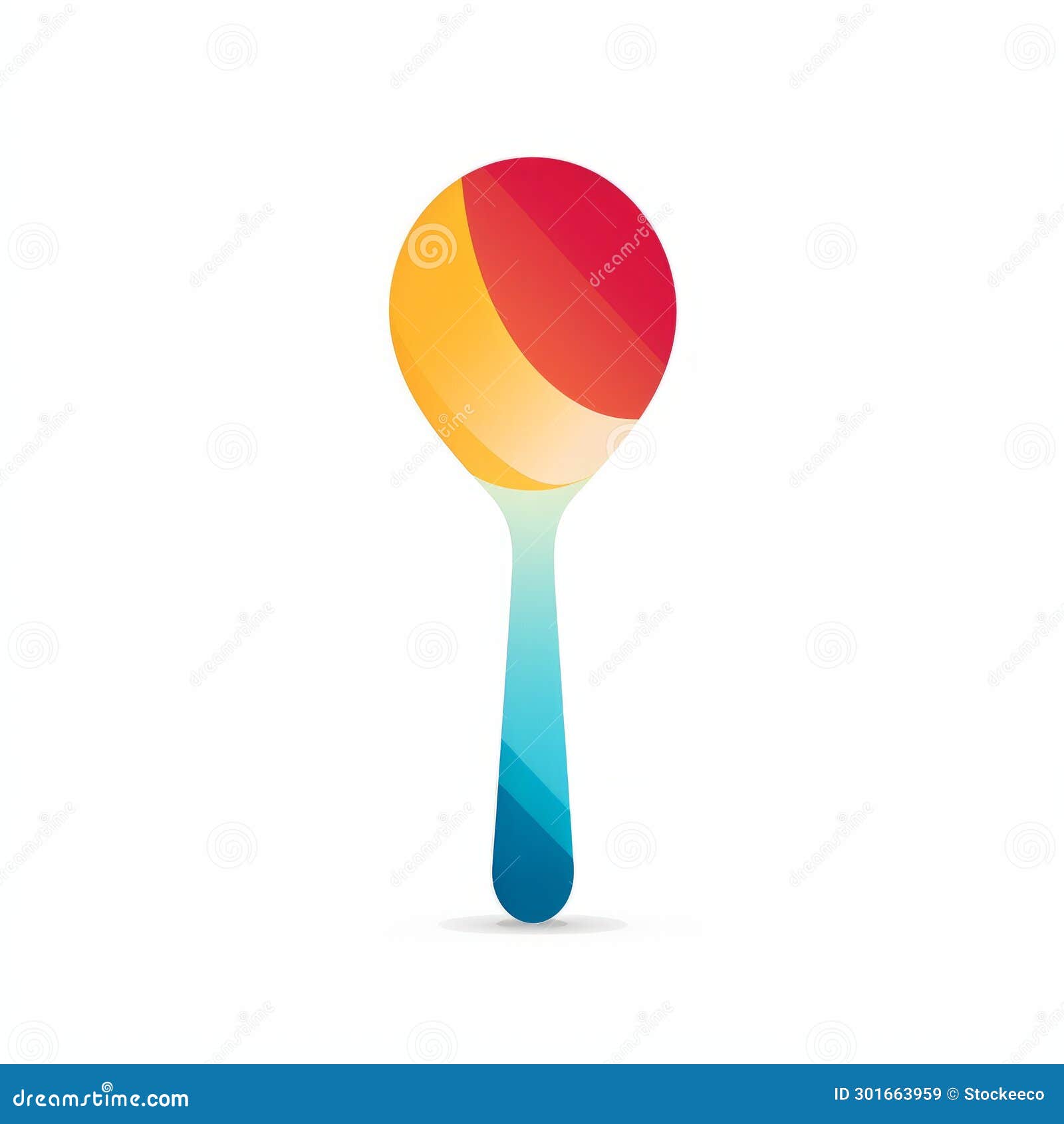 Colorful Gradient Spoon with Deconstructed Object Style Stock ...