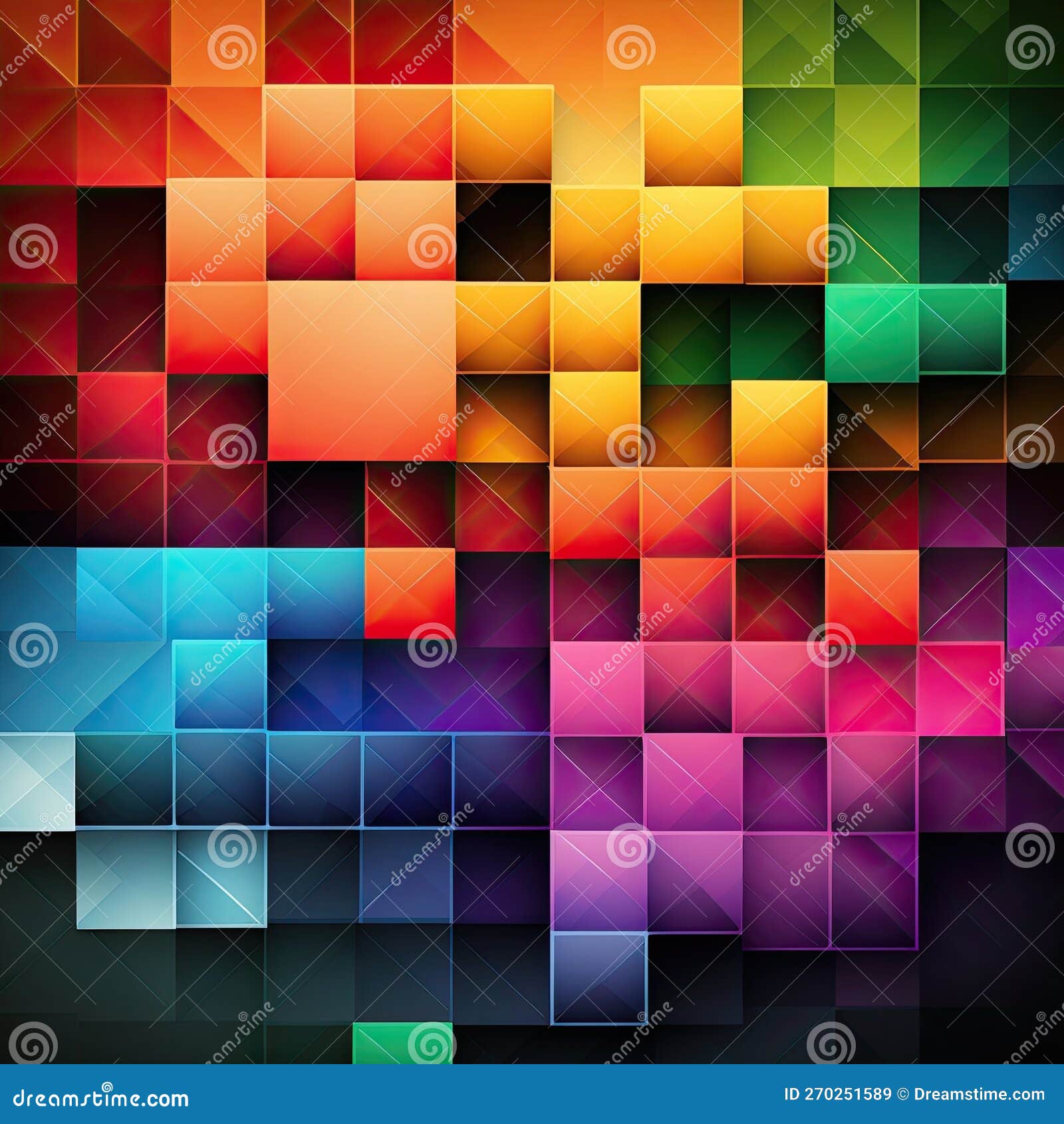 Colorful Gradient Square Background, Generative Ai Stock Illustration ...