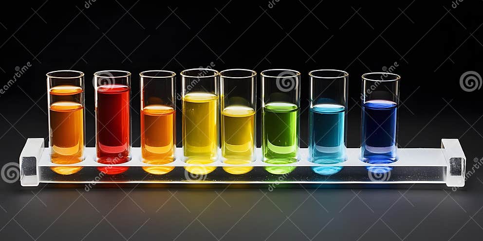 Colorful Gradient Test Tubes Display in Rack Stock Illustration ...