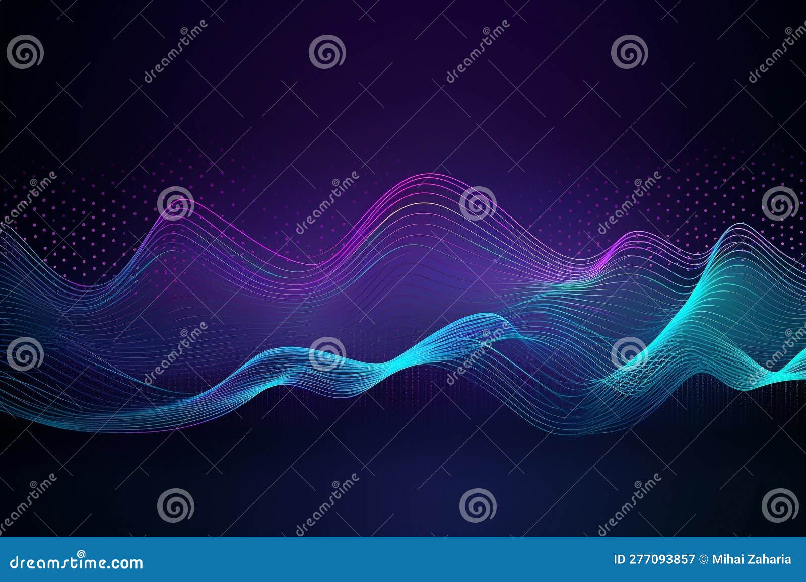Colorful Gradient Waves Made from Lines and Dots. Generative AI Stock ...