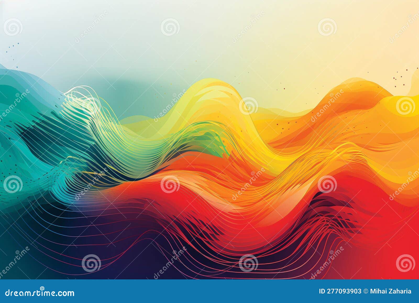 Colorful Gradient Waves Made from Lines and Dots. Generative AI Stock ...