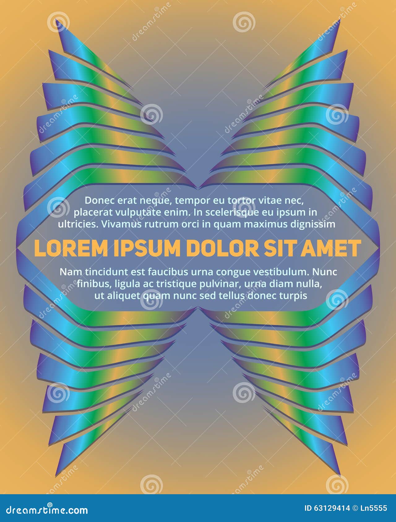 Colorful Gradient Wings Shape Text Template Stock Vector - Illustration ...