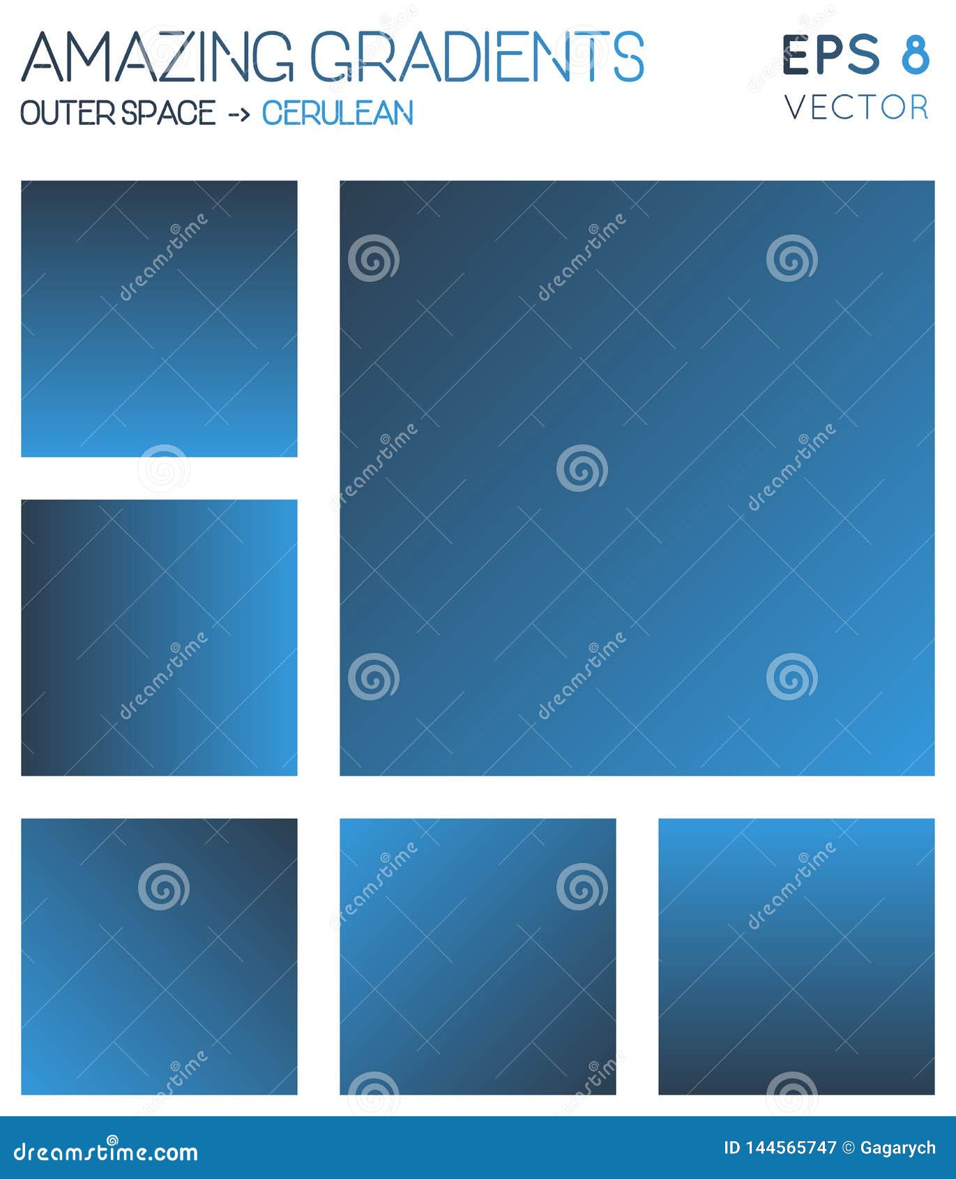 Colorful Gradients in Outer Space, Cerulean Color. Stock Vector ...