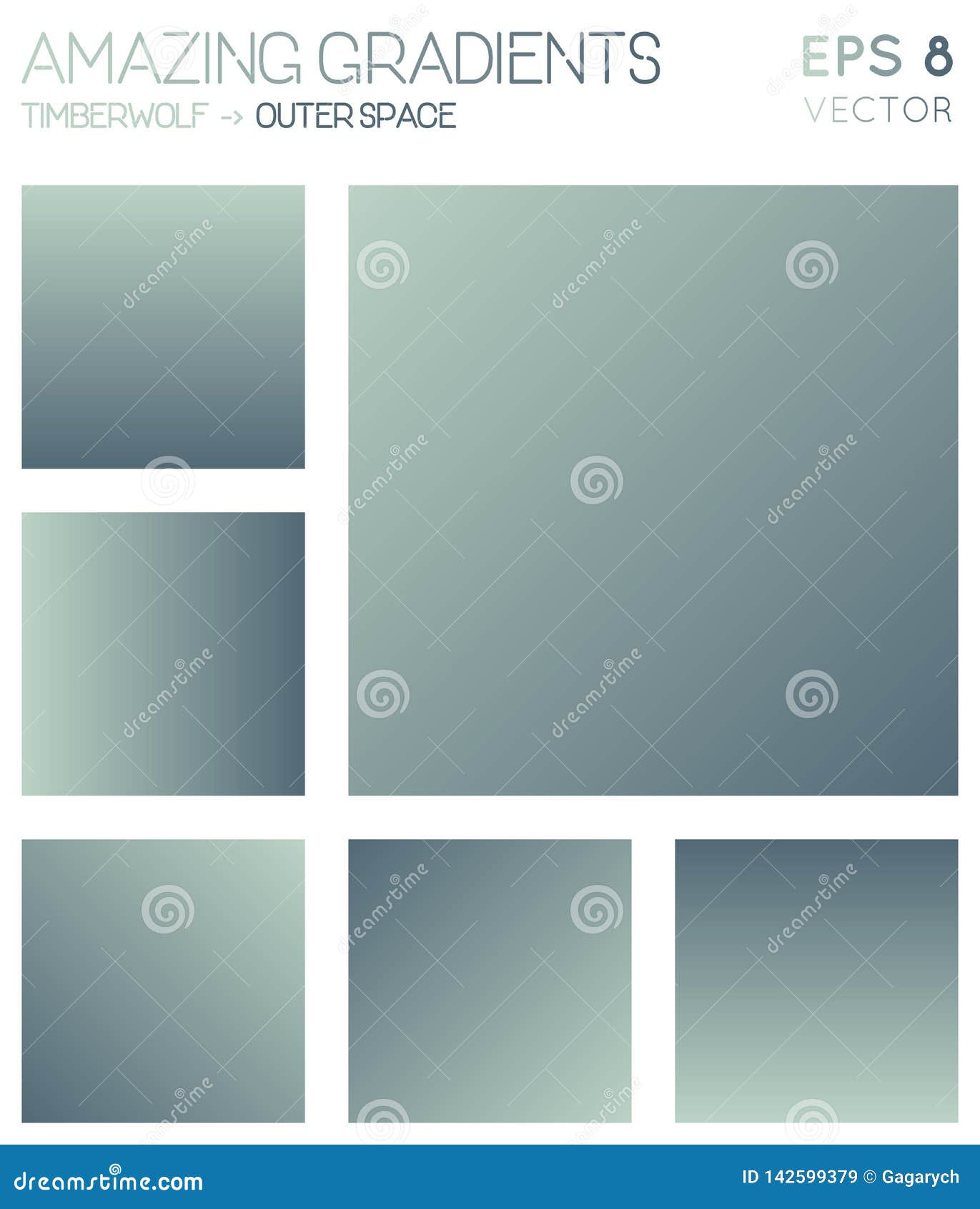 Colorful Gradients in Timberwolf, Outer Space. Stock Vector ...