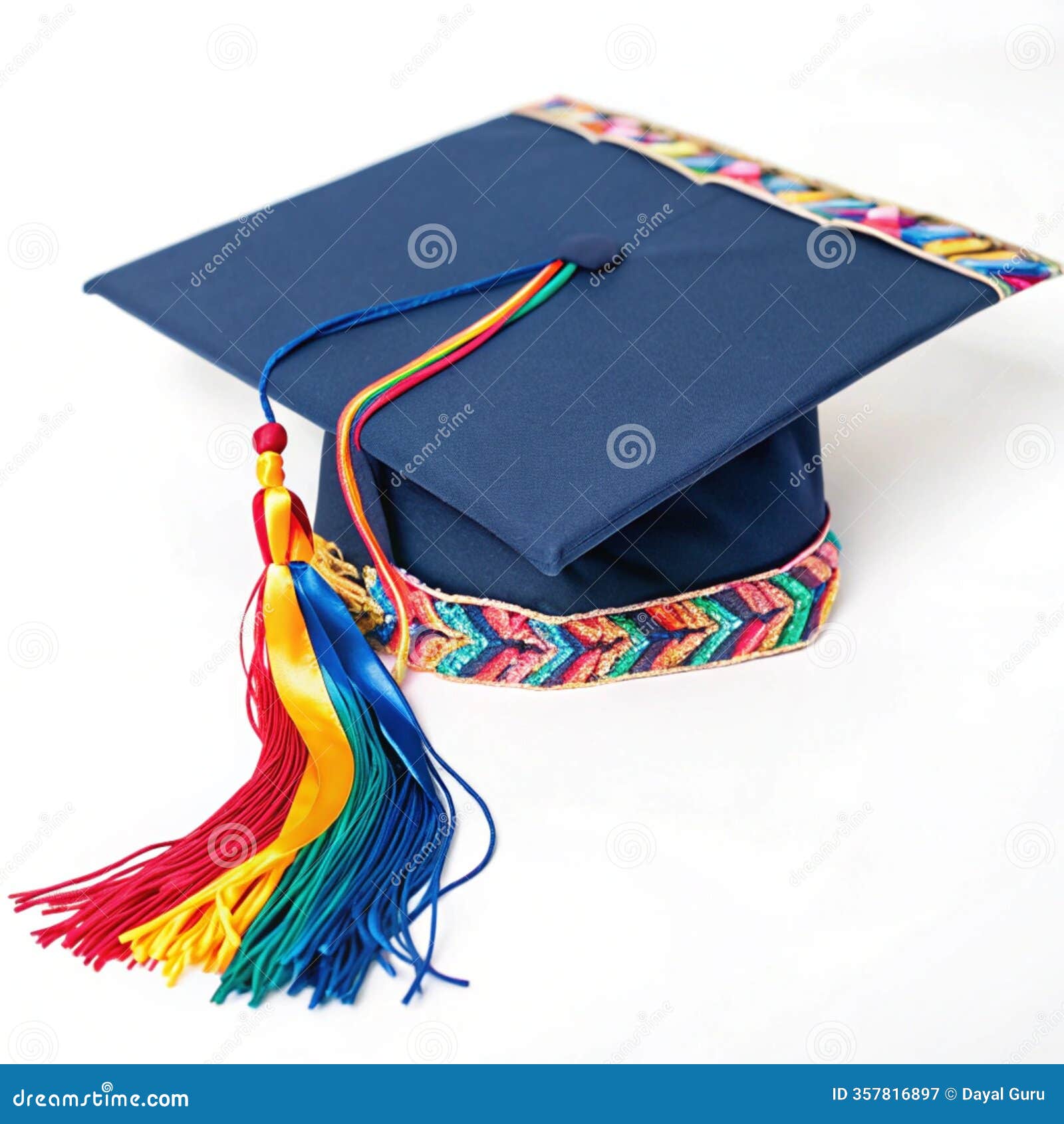 Colorful Graduation Cap On Transparent Background Royalty-Free Stock ...