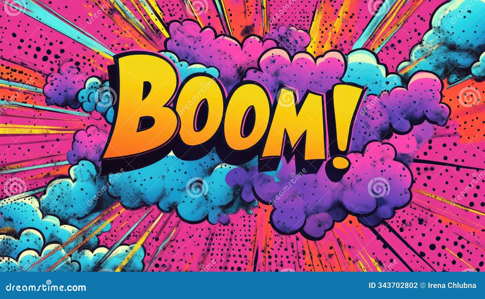 Colorful Graffiti Art Exploding With A Boom Comic Style Effect And ...